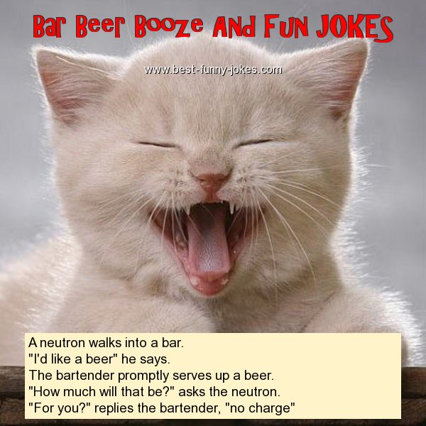Bar Beer Booze And Fun Jokes: A neutron walks into... Bar Beer Booze And Fun Jokes: A neutron walks into...